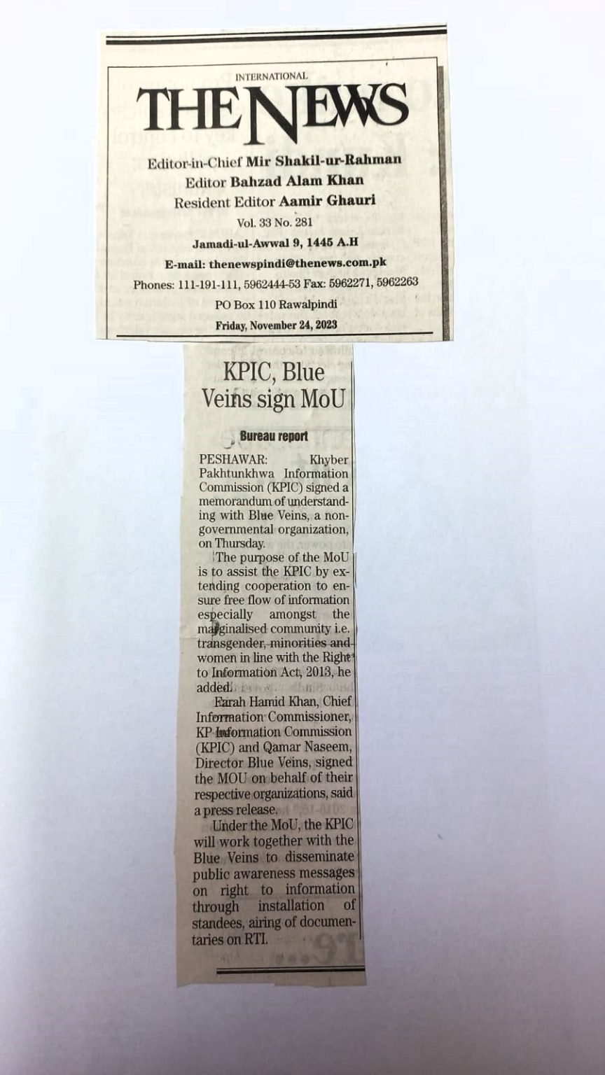 The News – KPIC & Blue Veins Signs MOU – KPIC